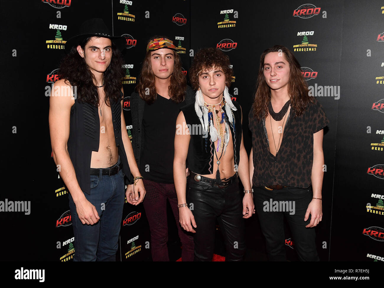 California, USA. 8th Dec 2018. Danny Wagner, Sam Kiszka, Josh Kiszka ...