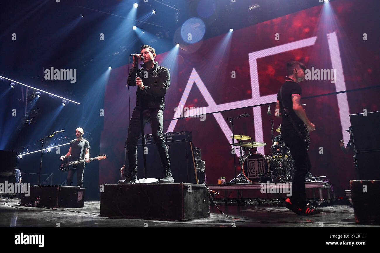California, USA. 8th Dec 2018. Hunter Burgan, Davey Havok, Adam Carson ...
