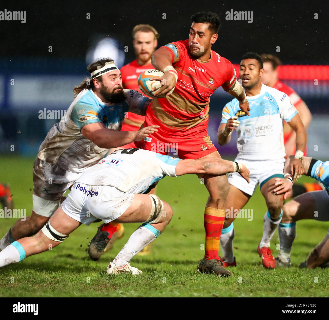 Coventry, UK. 8th December 2018. Dan Faleafa on the rampage for ...