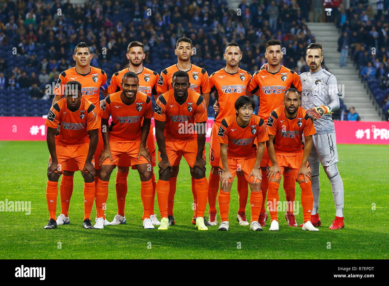 Porto, Portugal. 7th Dec, 2018. Portimonense team group line-up ...