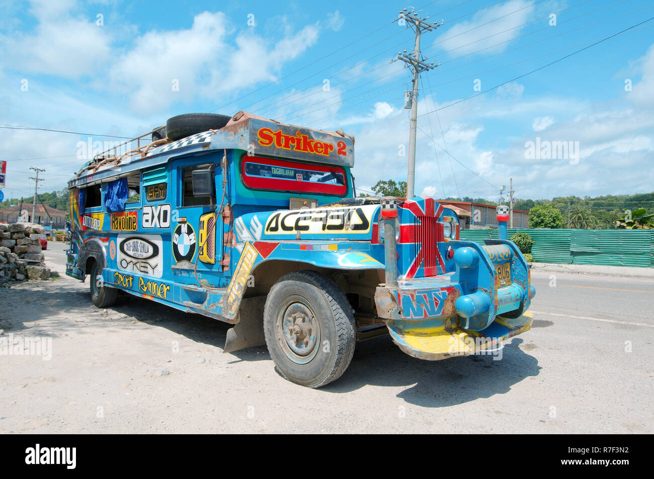 Jeepney bus, Bohol, Philippines Stock Photo - Alamy