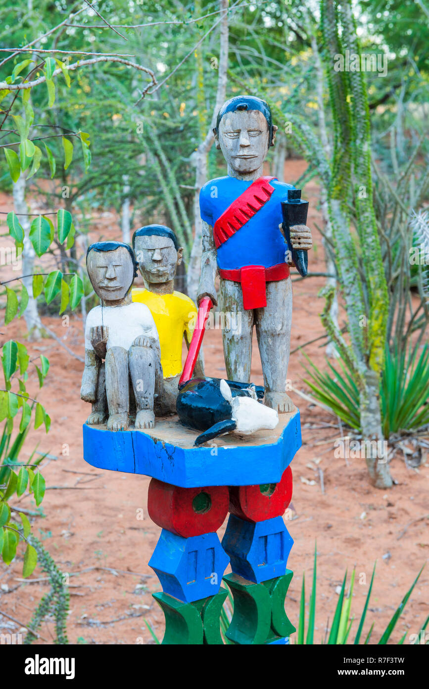 Aloalo, traditional funeral pole sculpture, Berenty, Tolagnaro, Toliara ...