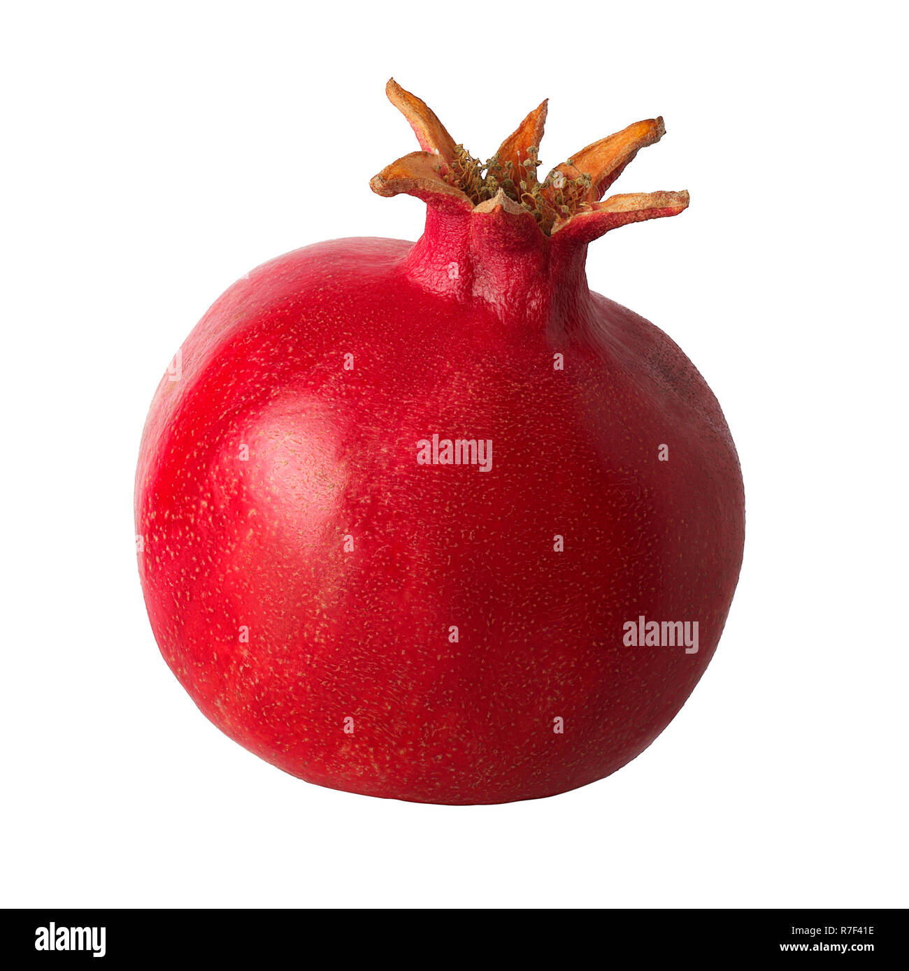 one whole pomegranate isolated on white background Stock Photo - Alamy