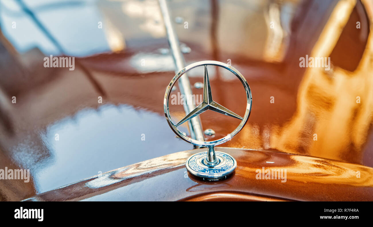 Berlin, Germany - may 31, 2017: Mercedes Benz Sign or logo Close Up ...
