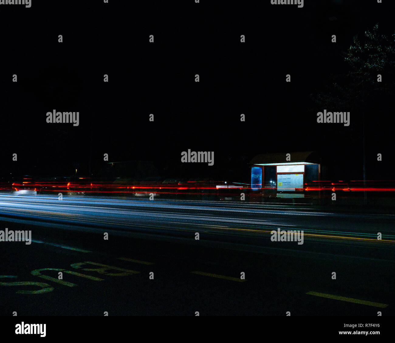 Traffic Jam in the night in front of bus station Stock Photo - Alamy