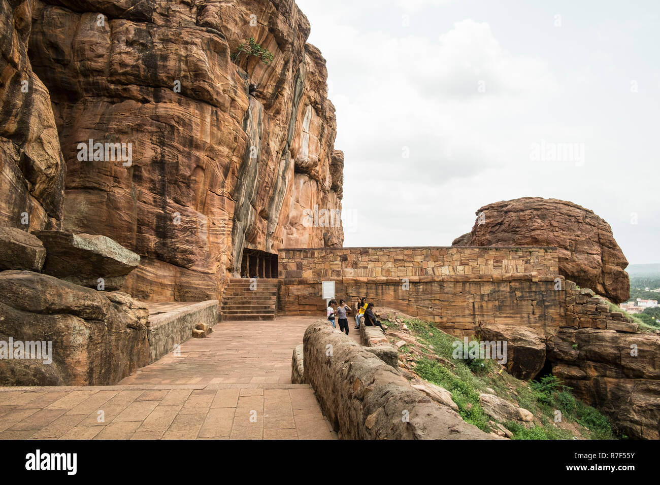 View of the Badami Cave Temples in Badami in Karnataka, India Stock ...