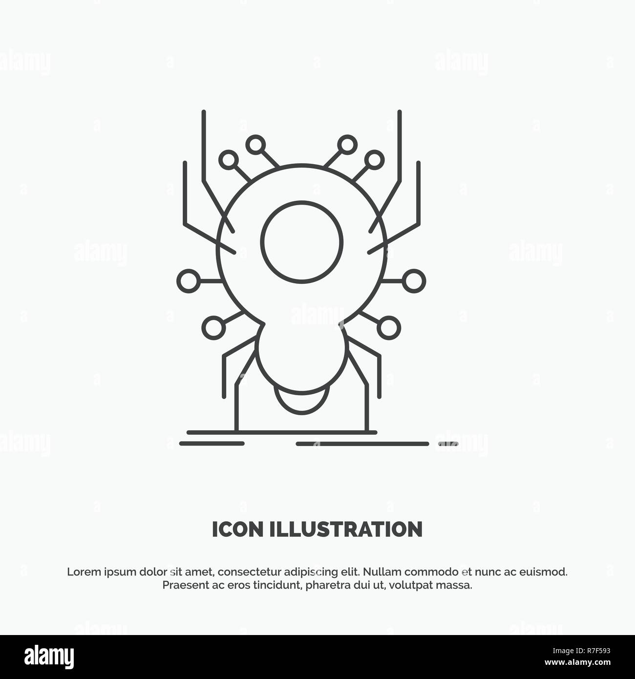 Bug Insect Spider Virus App Icon Line Vector Gray Symbol For Ui And Ux Website Or Mobile