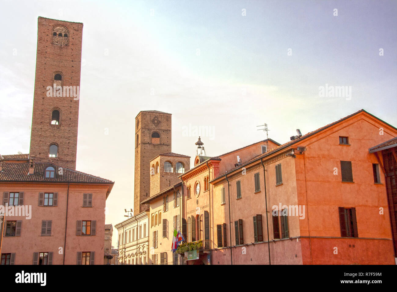 The town of Alba and its towers, Piemonte, Italy Stock Photo - Alamy