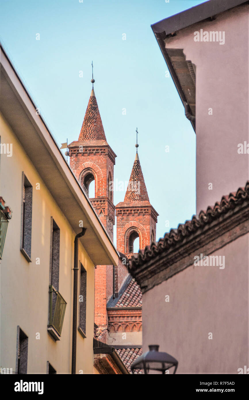 The town of Alba and its towers, Piemonte, Italy Stock Photo - Alamy