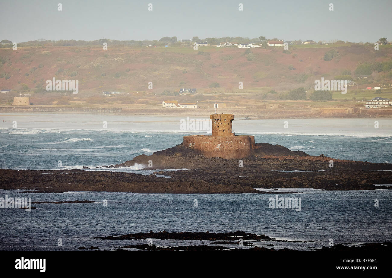 Rocco Tower, St Ouens Bay, Jersey.Channel Islands Stock Photo - Alamy