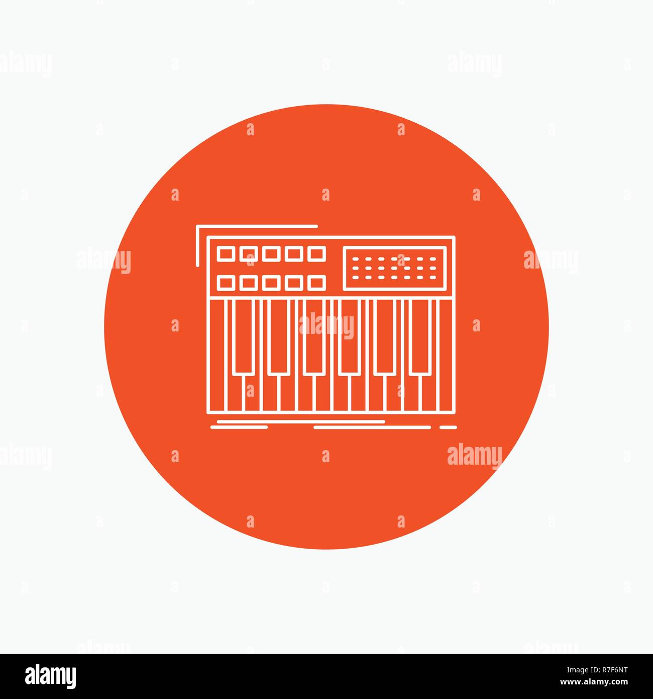 synth, keyboard, midi, synthesiser, synthesizer White Line Icon in ...