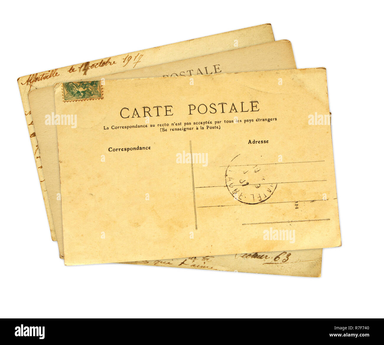 Vintage post cards isolated Cut Out Stock Images & Pictures - Alamy