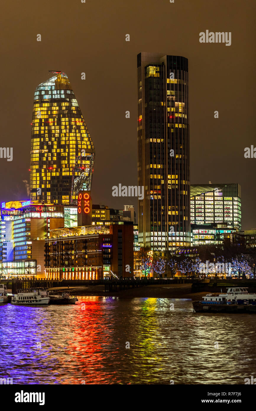 Bankside at night. London. UK Stock Photo - Alamy