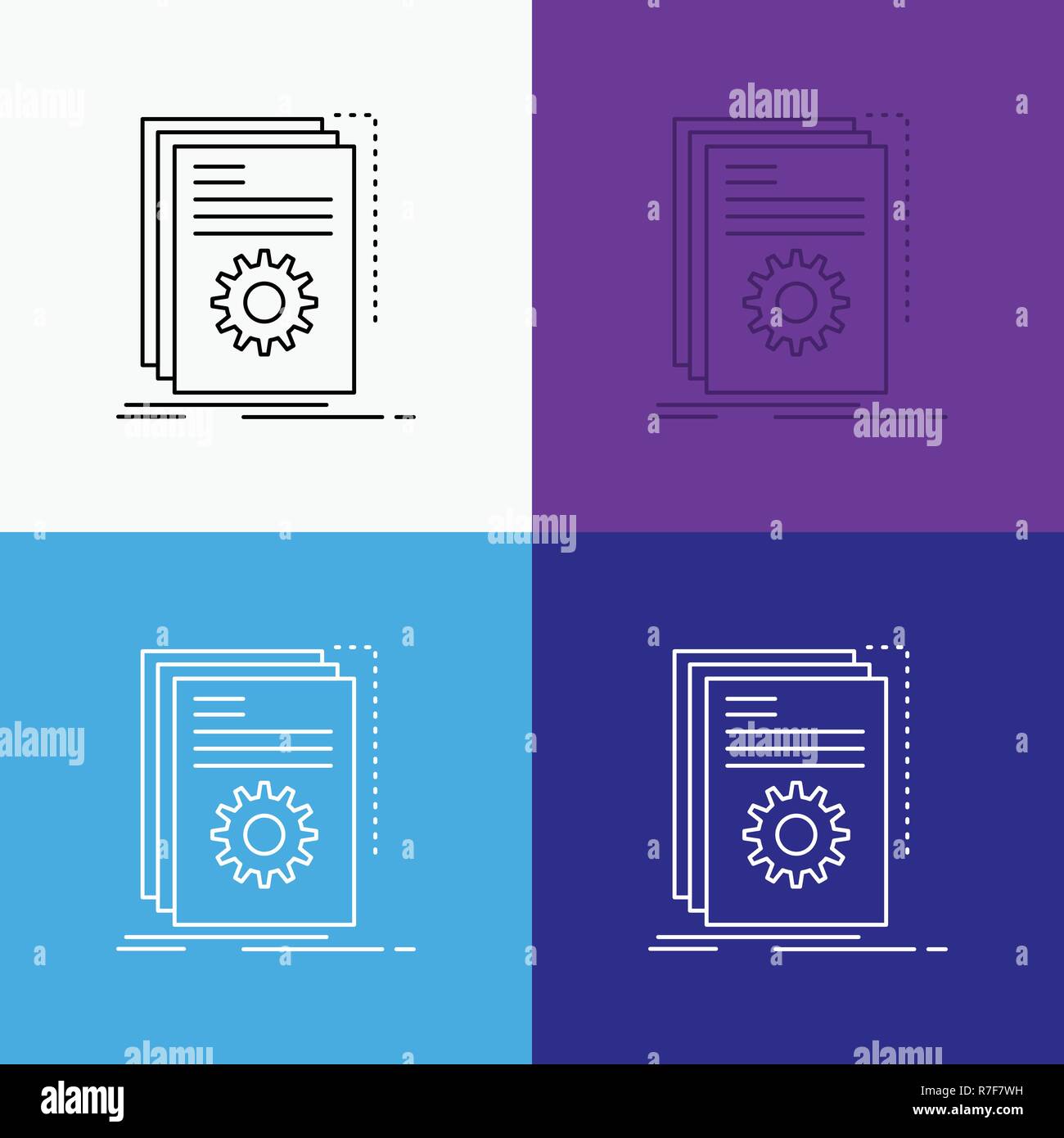 App Build Developer Program Script Icon Over Various Background Line Style Design Designed