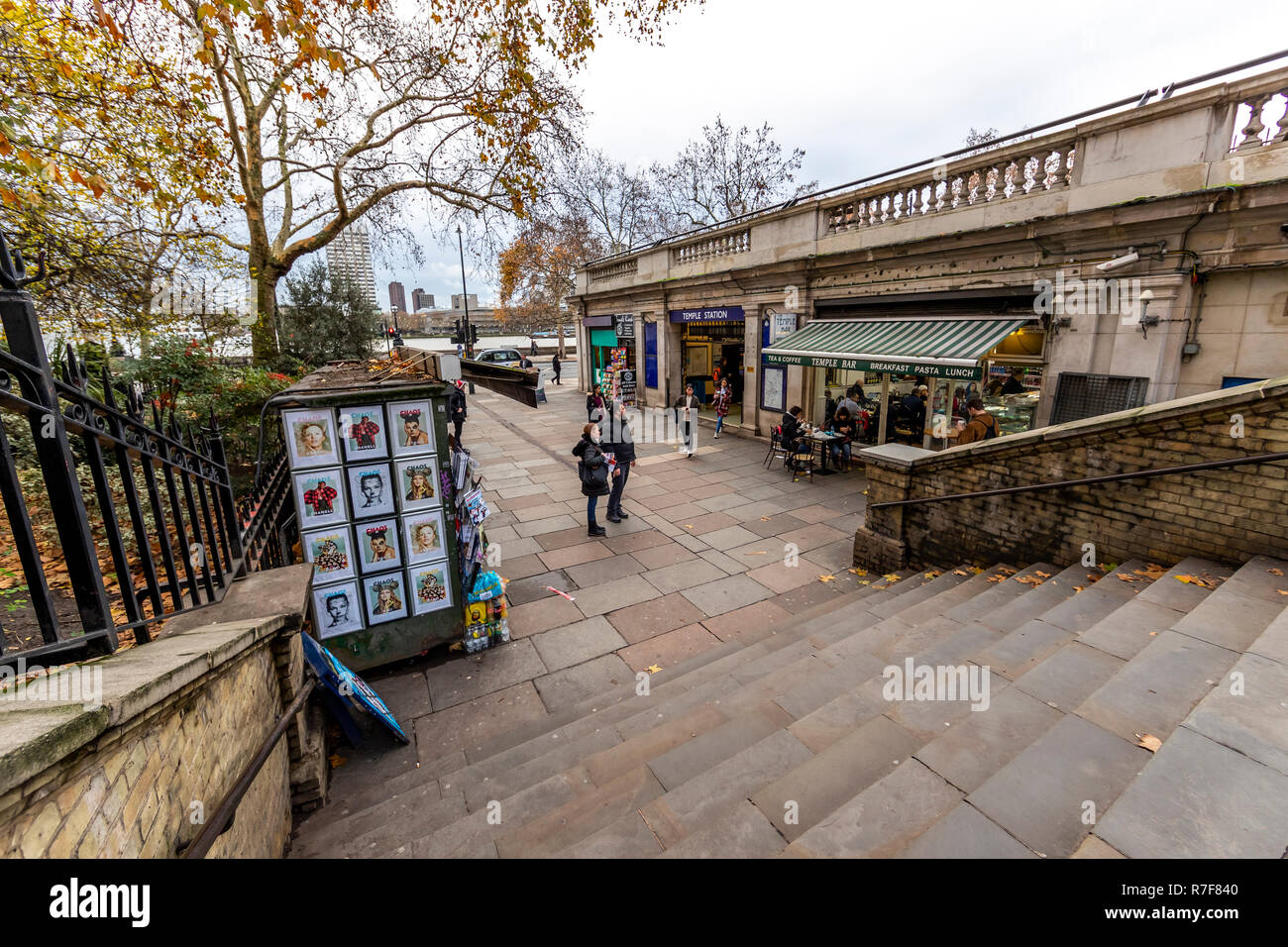 Temple Underground station on the Victoria Embankment, London. UK Stock ...