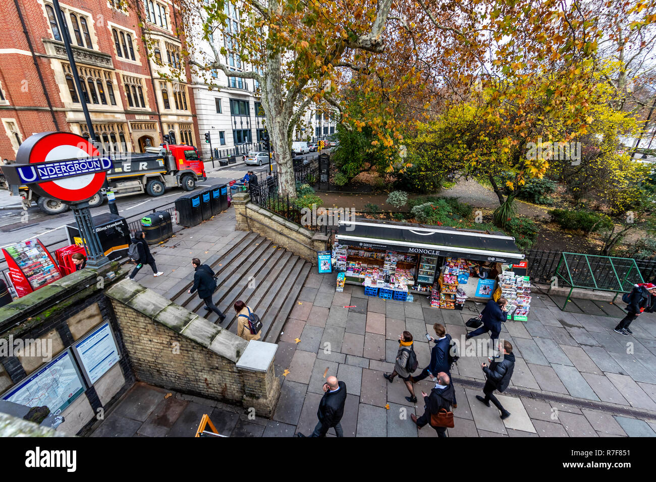 Temple Underground station on the Victoria Embankment, London. UK Stock ...