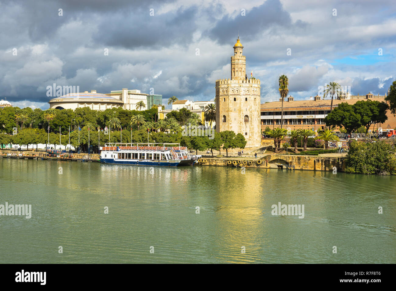 Golden Tower in Seville, the capital of Andalusia. One of the symbols ...