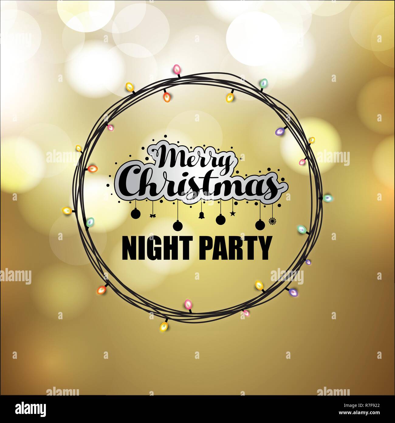 Christmas card design with elegant design and light background vector ...
