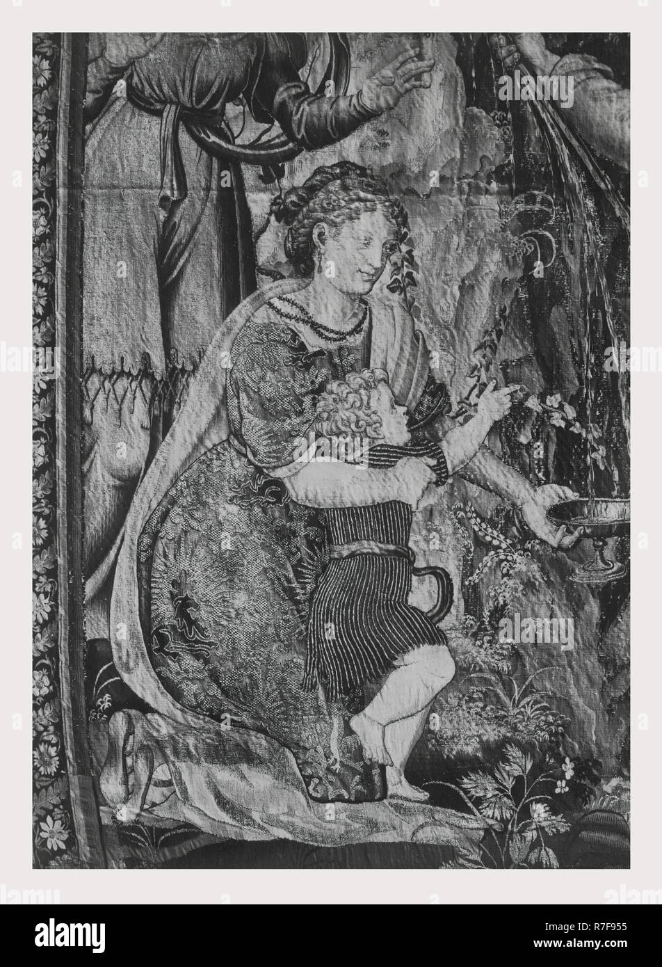 Moses striking water from rock Stock Photo - Alamy