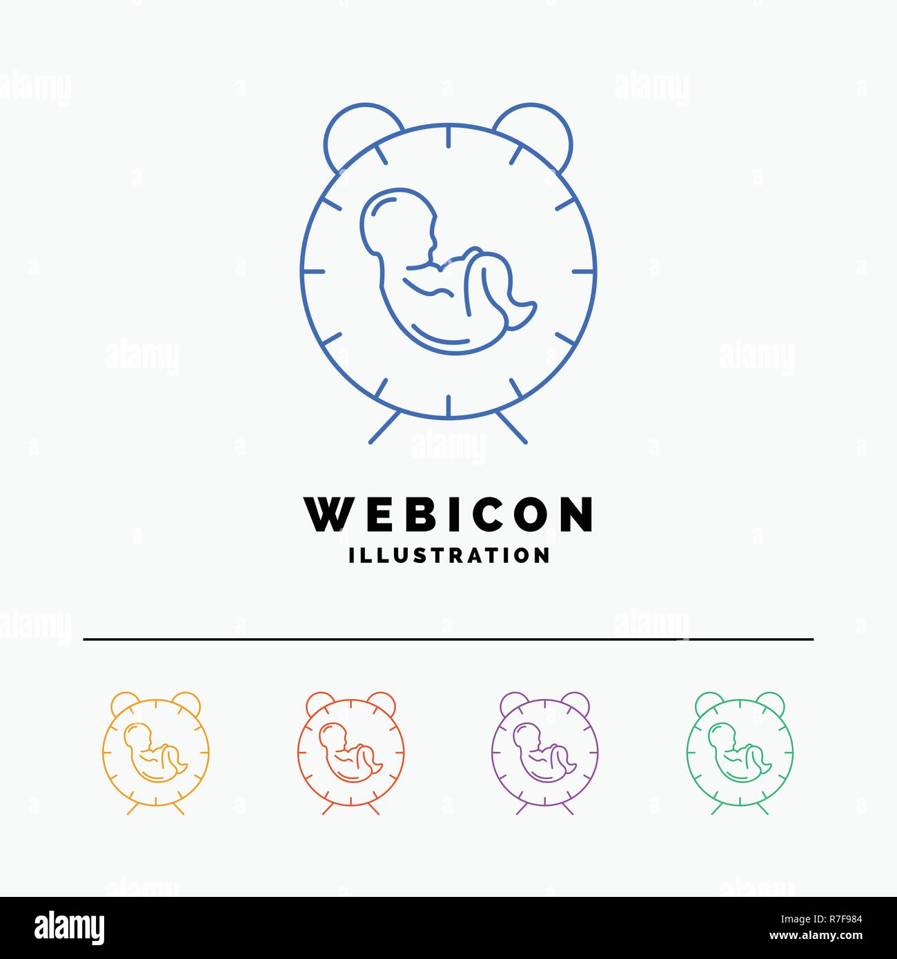 Child on stomach, white background Stock Vector Images - Alamy