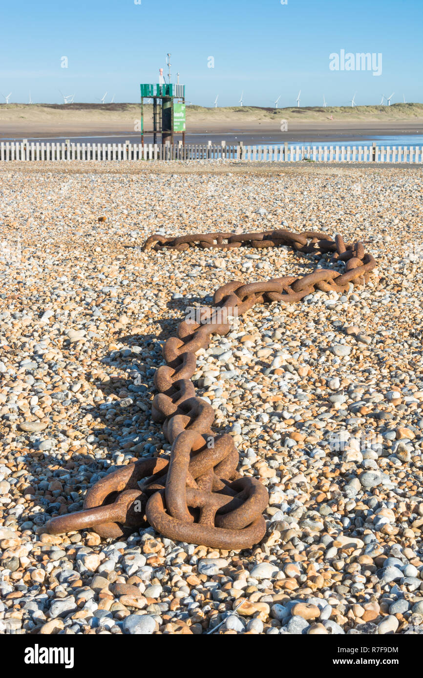 Chain on the beach at Rye Stock Photo - Alamy