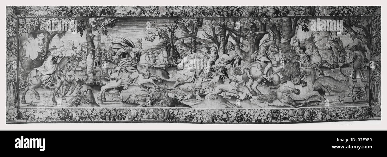 Roman warriors hunting lion Stock Photo - Alamy