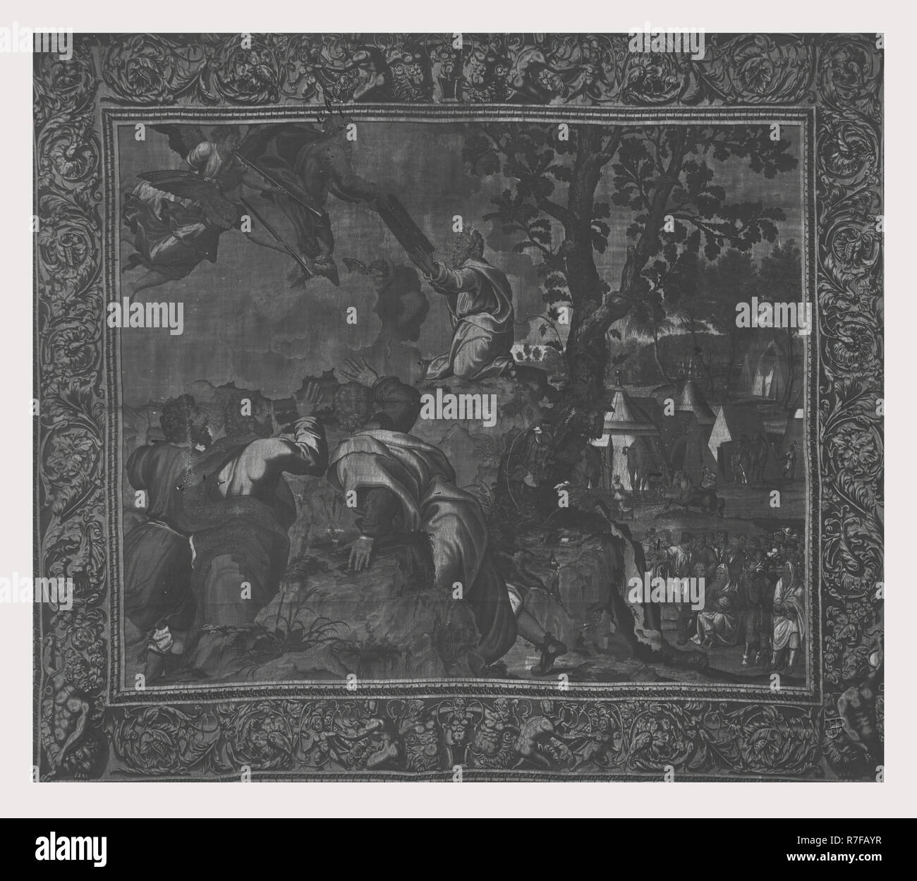 Moses on Mt. Sinai with tables of law Stock Photo - Alamy