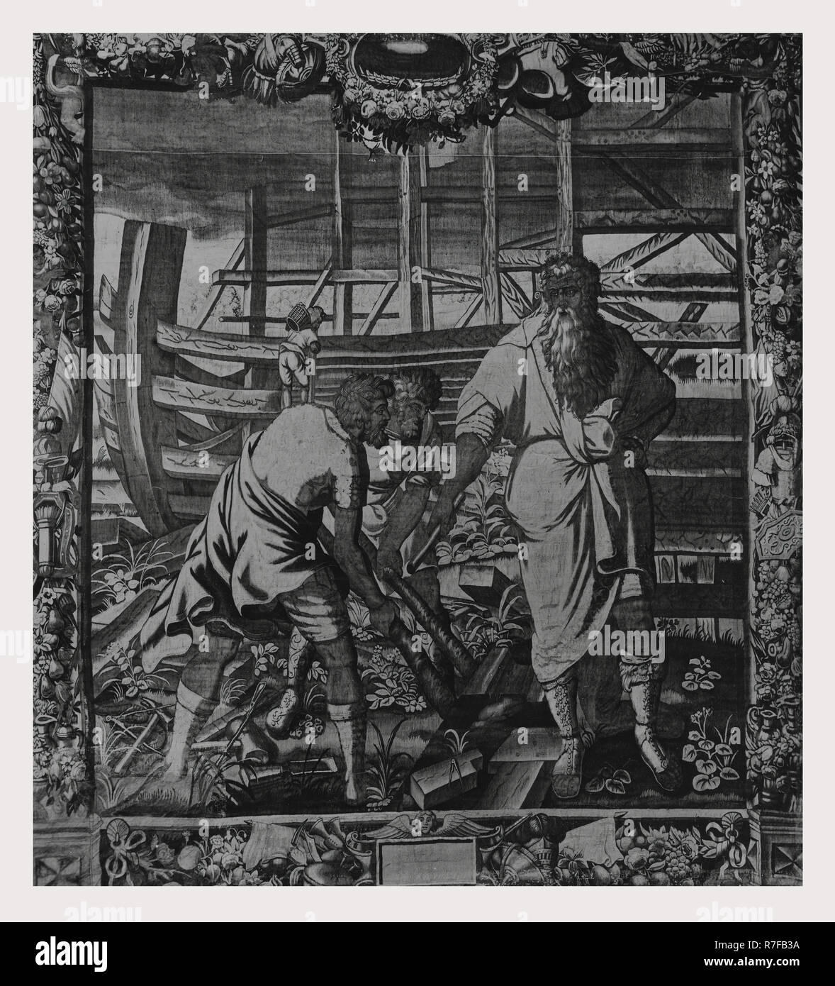 Noah building ark Stock Photo - Alamy