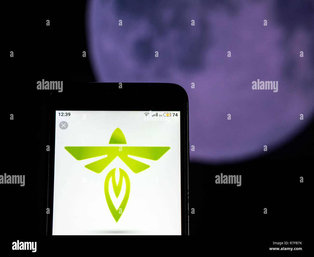Firefly Aerospace company logo seen displayed on smart phone. This company is eligible to bid on ...