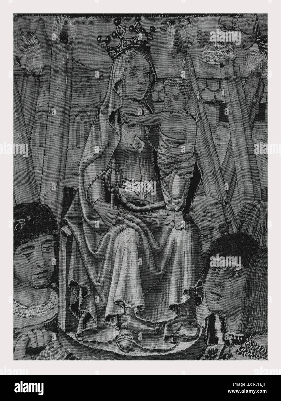 Statue of Virgin Mary welcomed to Brussels with splendor Stock Photo ...