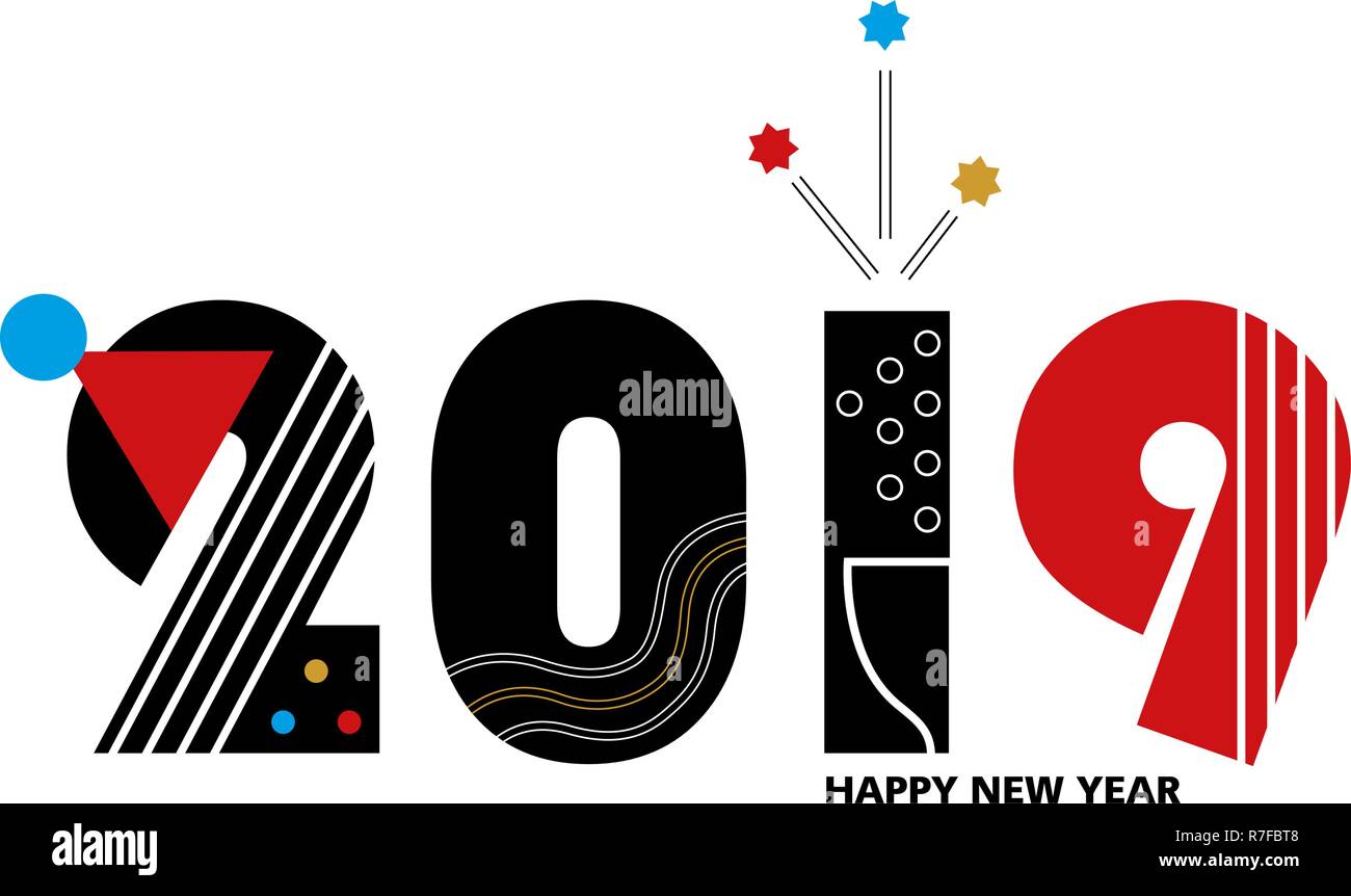 Happy new year 2019 created hi-res stock photography and images - Alamy