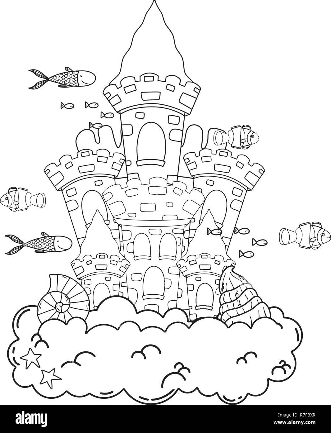 castle for aquarium decoration undersea Stock Vector Image & Art - Alamy
