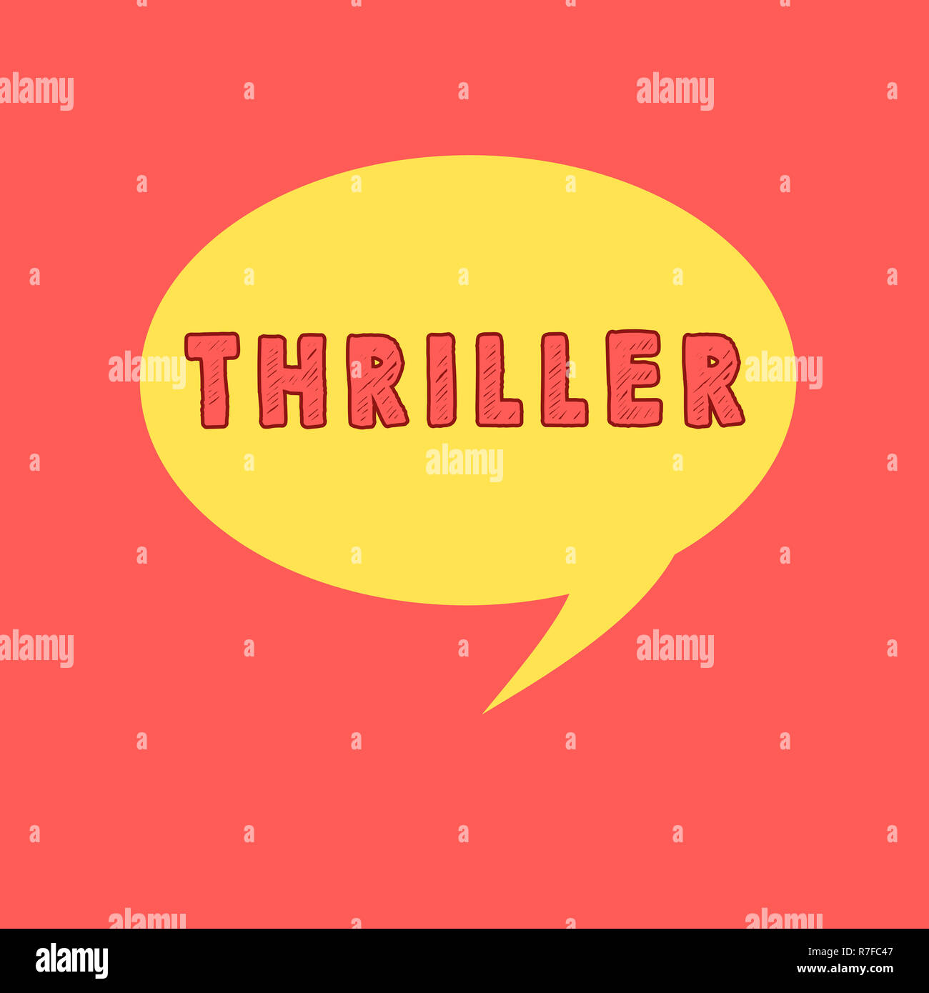 Handwriting text writing Thriller. Concept meaning novel play or film ...