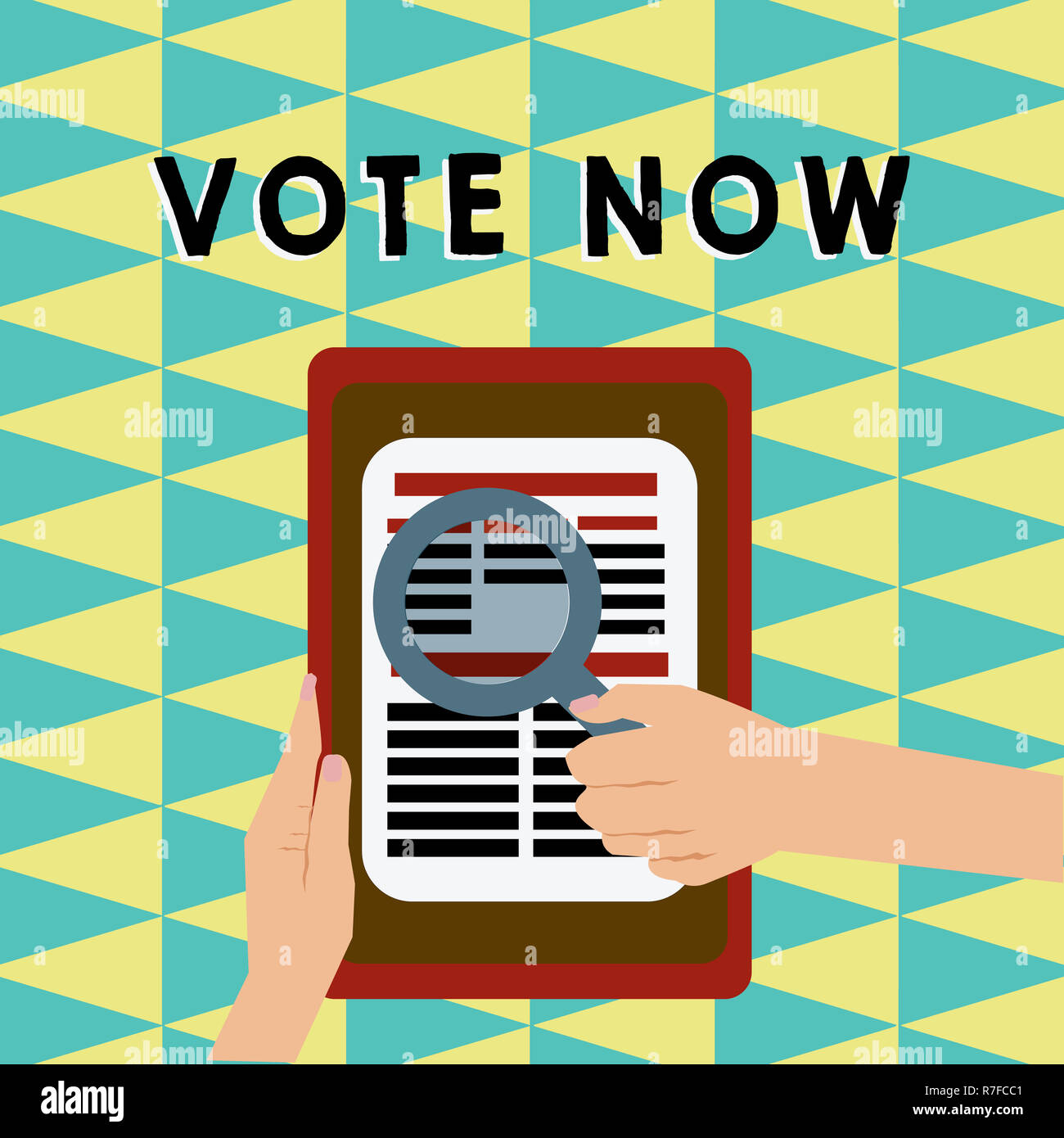 Writing note showing Vote Now. Business photo showcasing formal ...