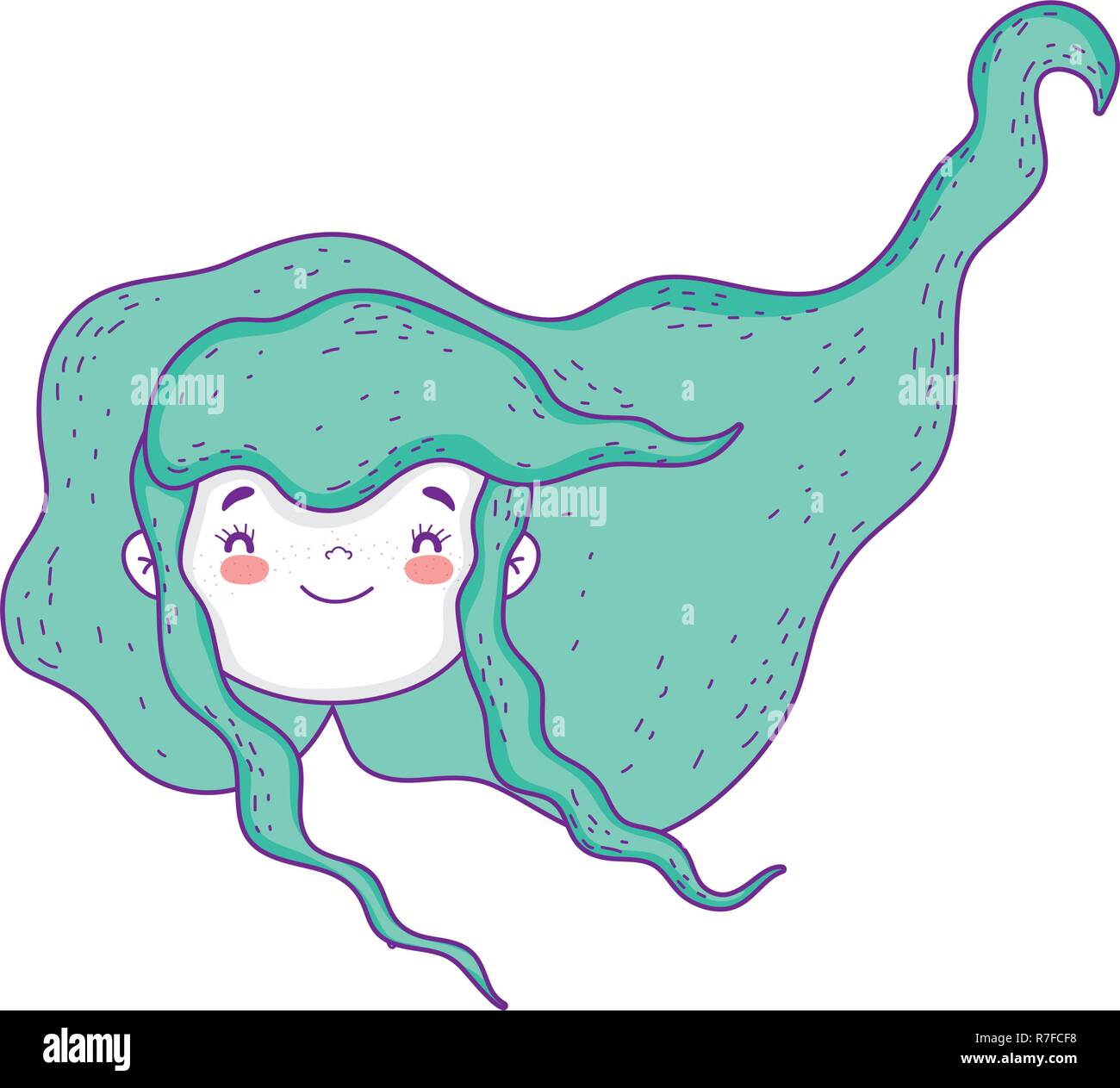 beautiful little girl head character Stock Vector Image & Art - Alamy