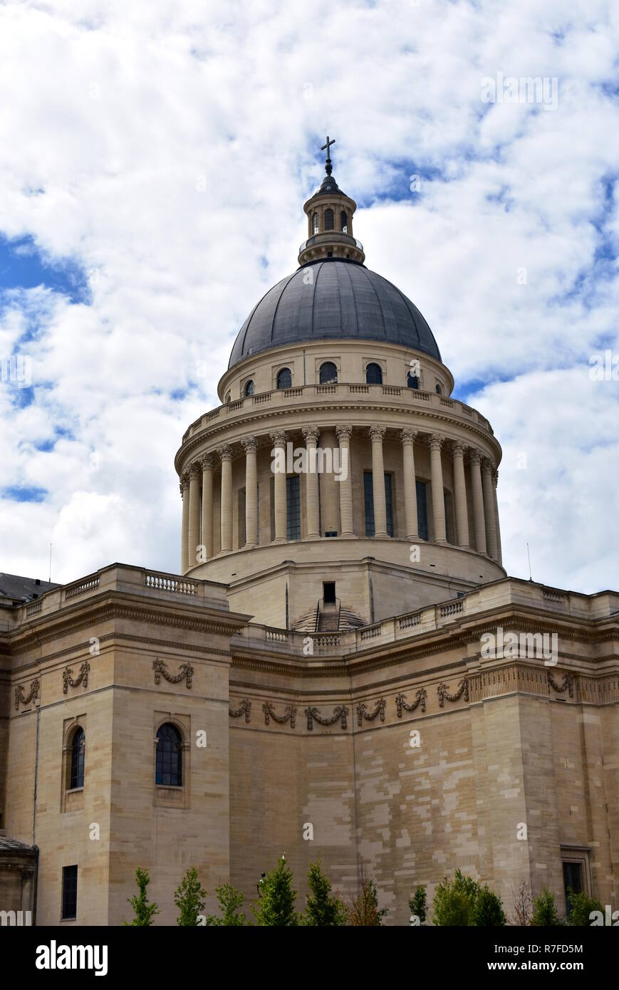 Paris, France, The Pantheon, Latin Quarter. Walls and dome. Windows ...