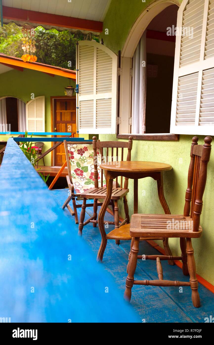 Brazil traditional house. table and chairs on the terrac. Brasil Stock ...