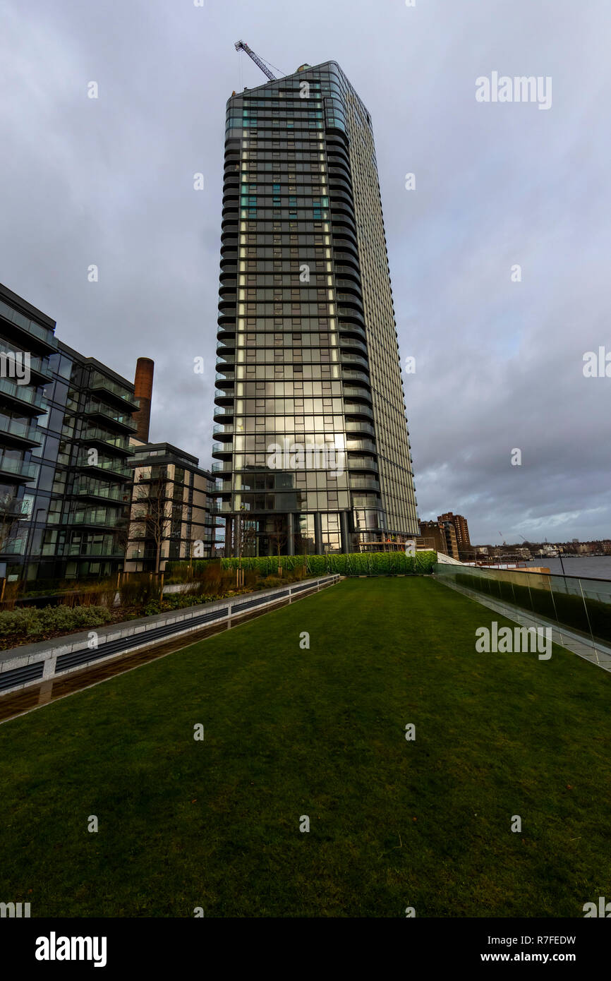 Tower West apartment building on the Chelsea Waterfront. London. UK ...
