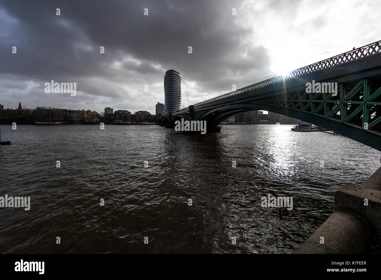 The Lombard Wharf tower from the Chelsea Harbour and Battersea Railway ...