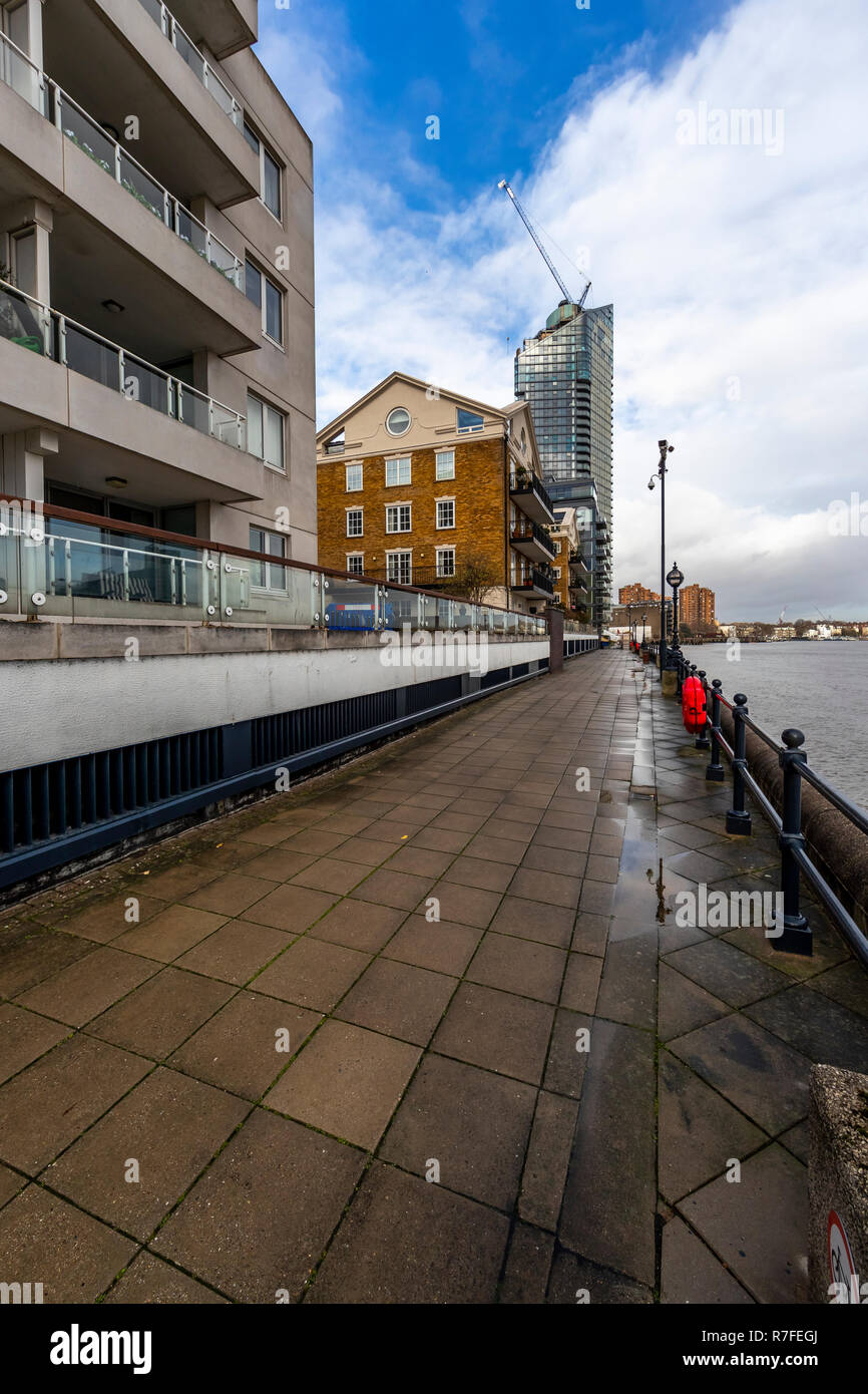 Tower West apartment building on the Chelsea Waterfront. London. UK ...
