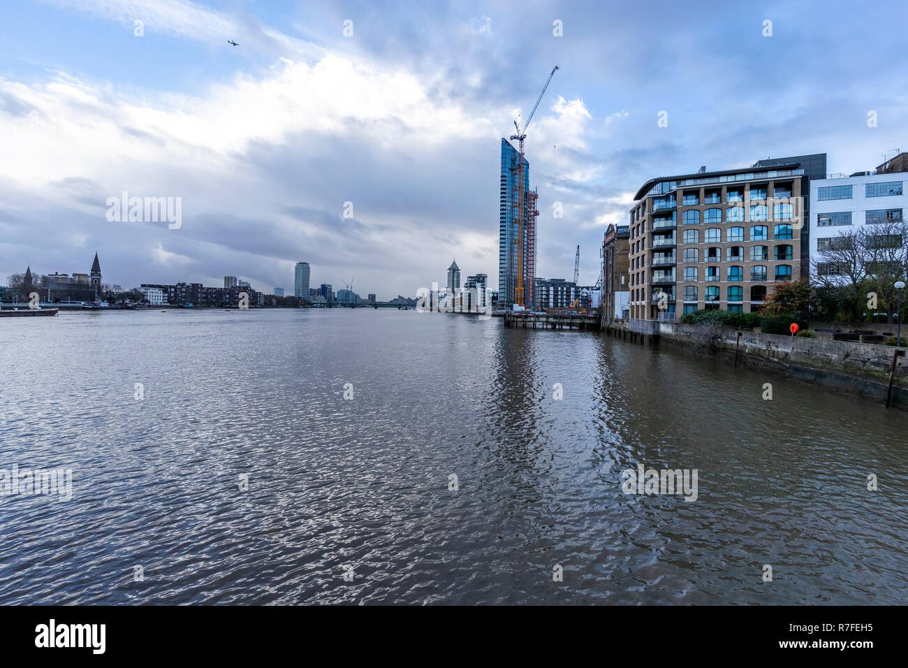 Tower West apartment building on the Chelsea Waterfront. London. UK ...