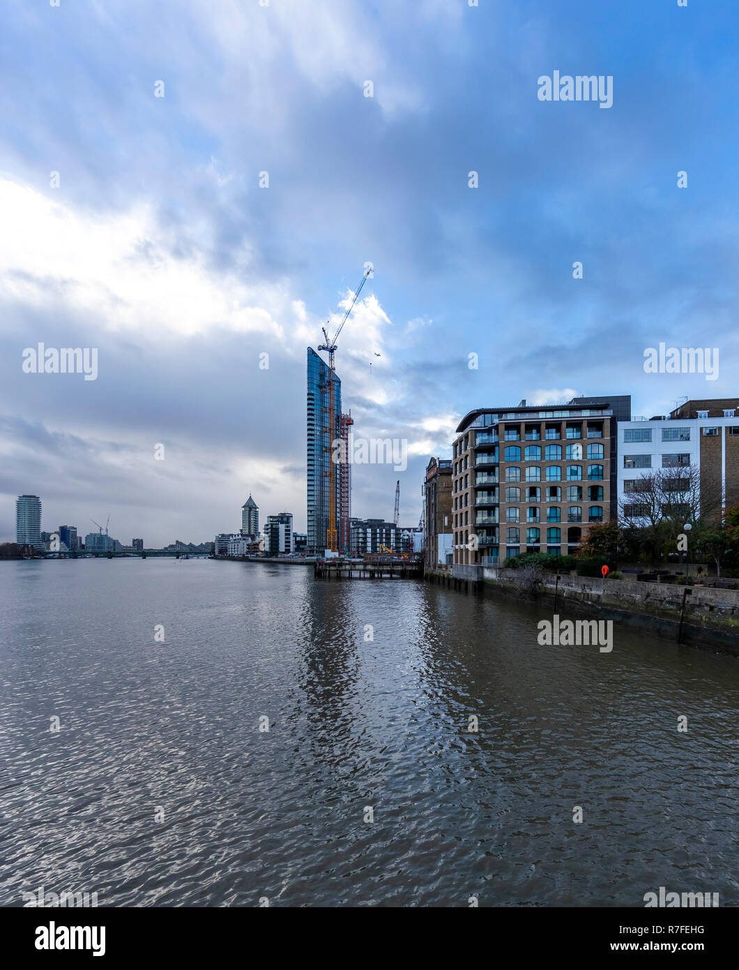Tower West apartment building on the Chelsea Waterfront. London. UK ...