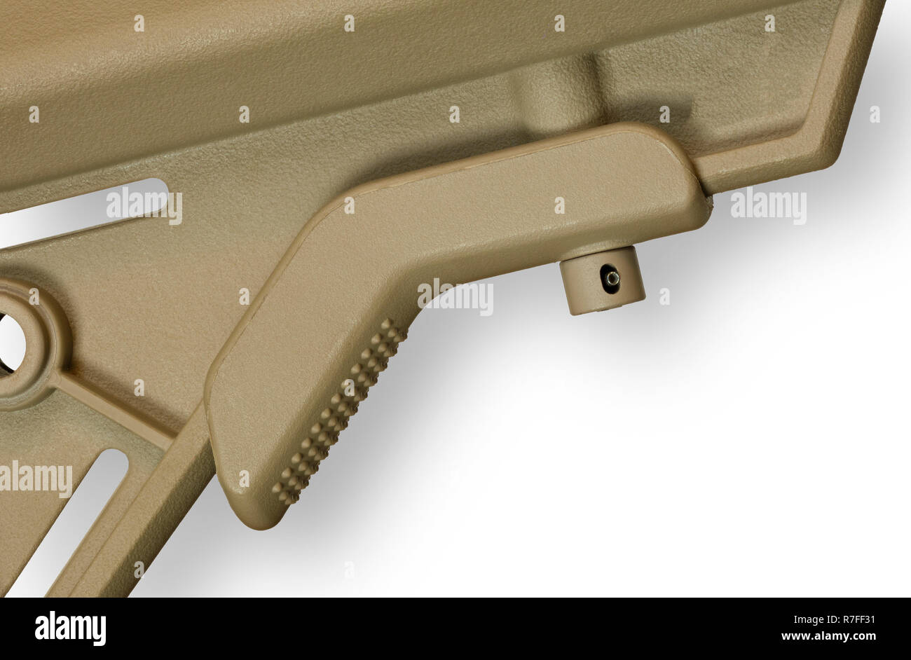 Paddle on an AR-15 stock used to adjust its length Stock Photo - Alamy