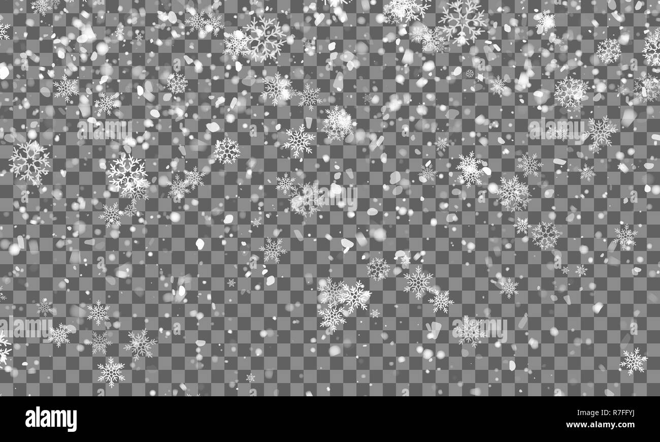 Snow background realistic falling Black and White Stock Photos & Images ...