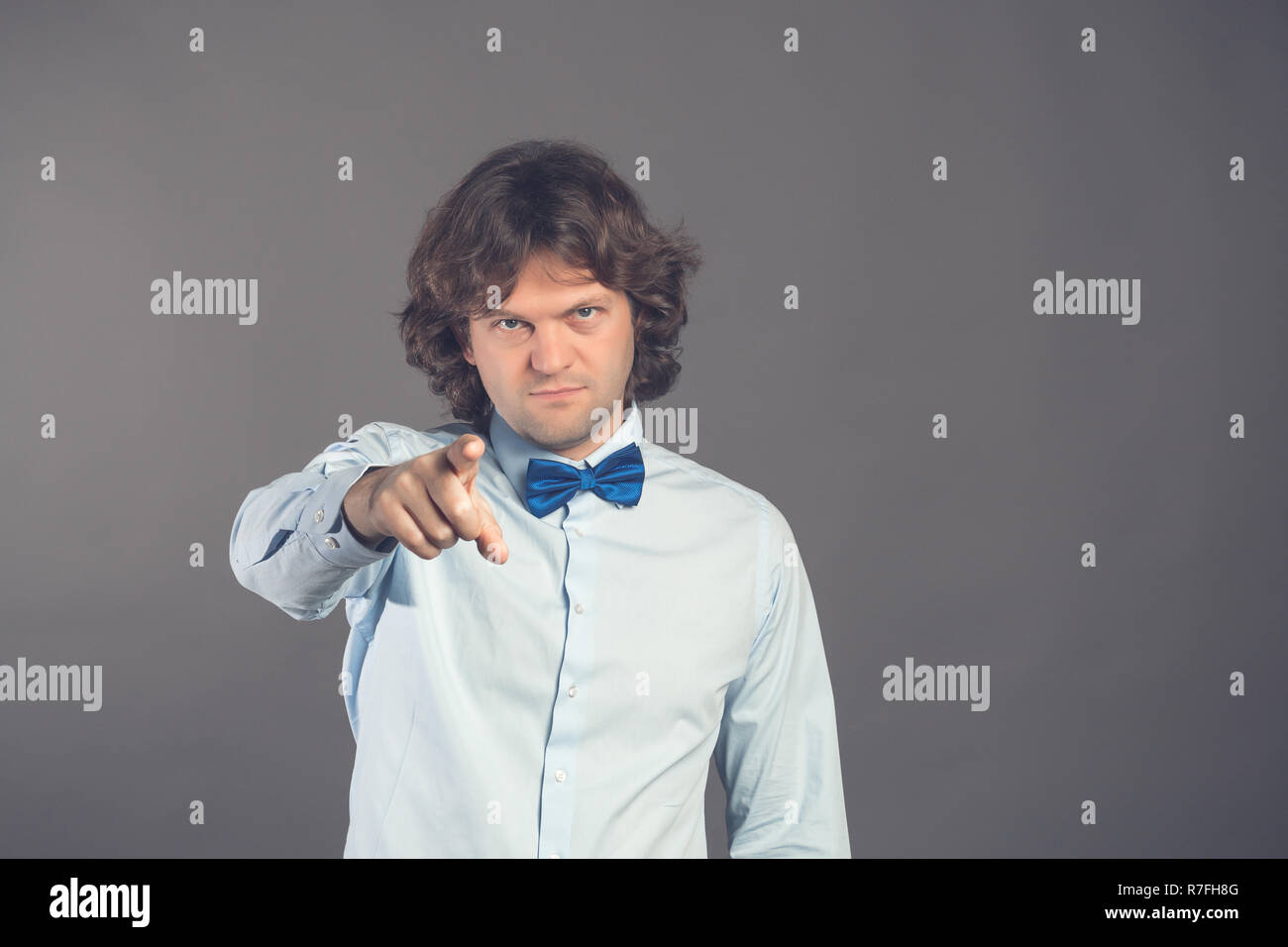 Man finger pointing forward hi-res stock photography and images - Alamy