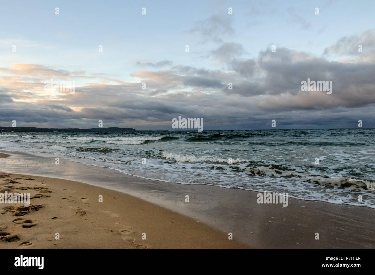 Baltic Sea, Gdańsk, Poland, water, waves, beach, sunsets, clouds ...