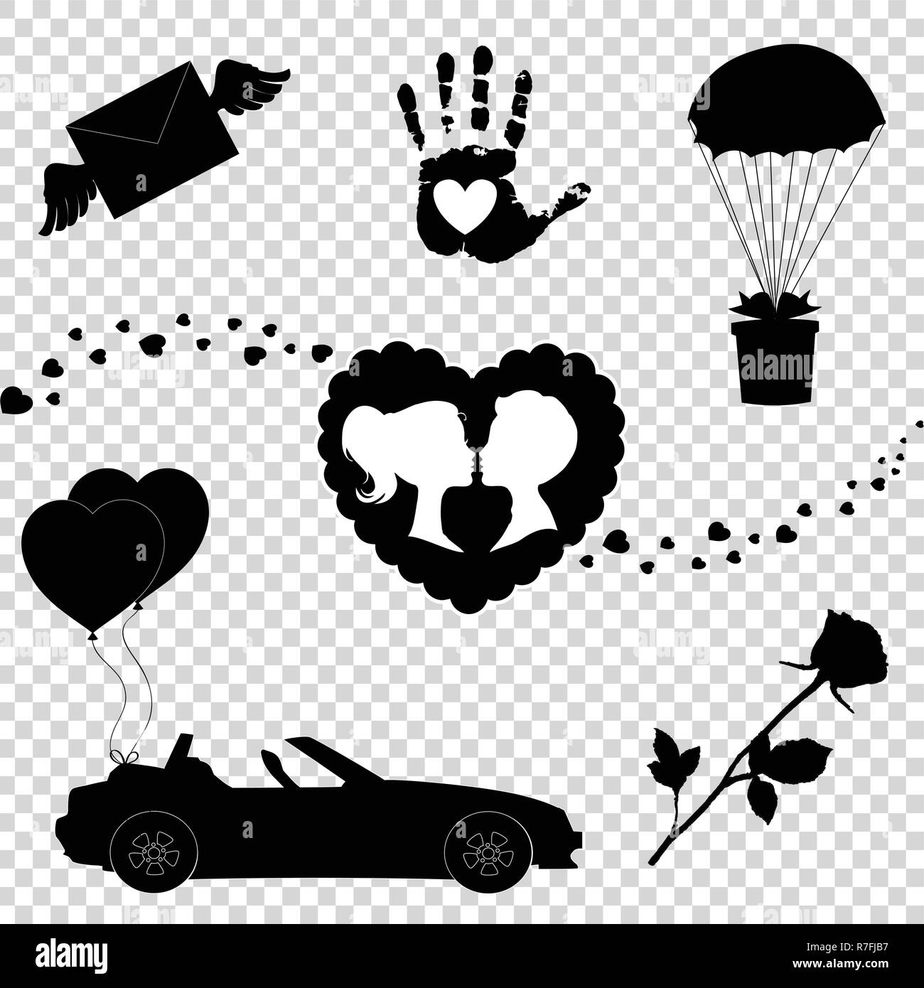Kissing icons Stock Vector Images - Alamy
