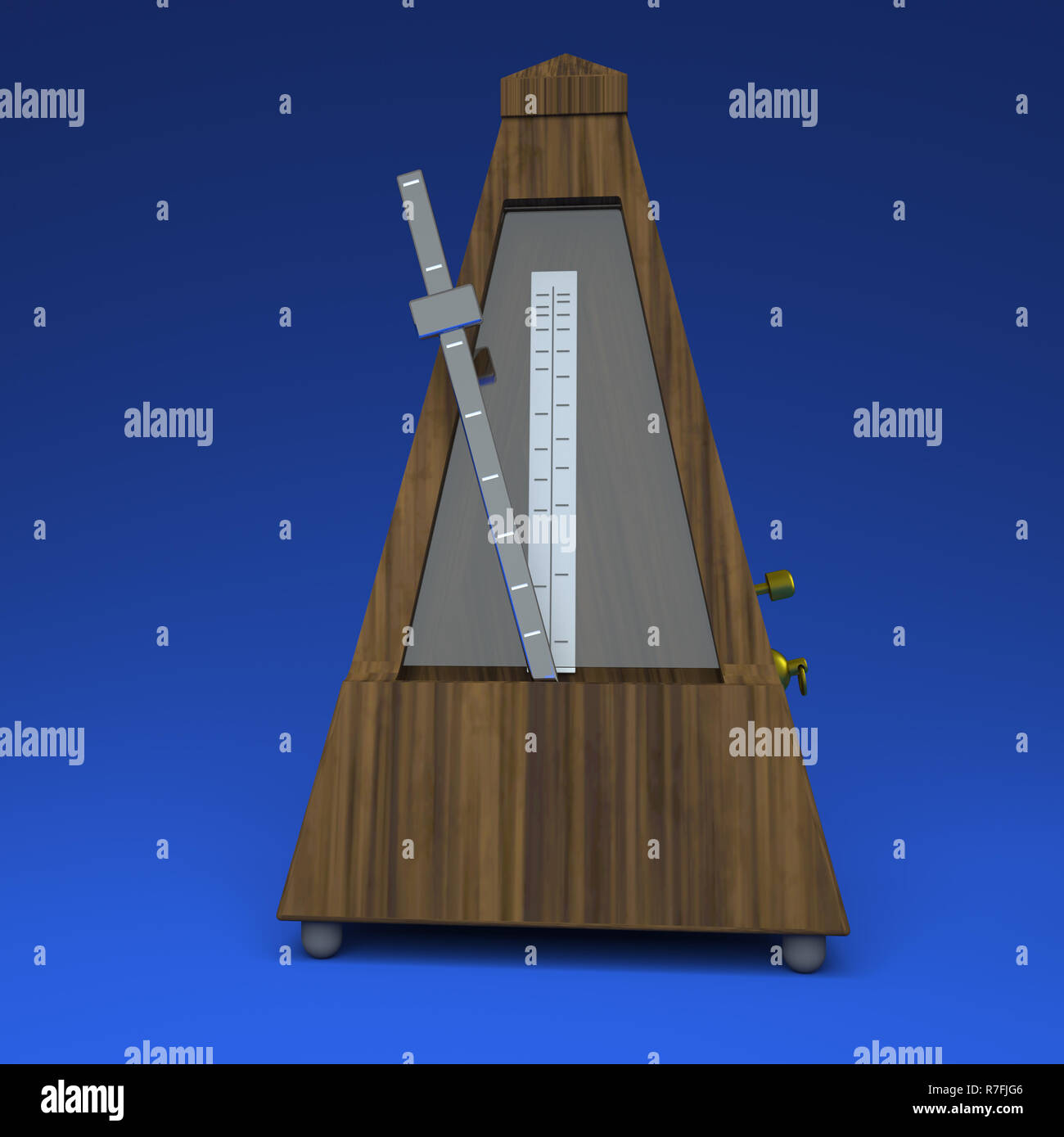 3D rendering metronome on light blue background Stock Photo - Alamy