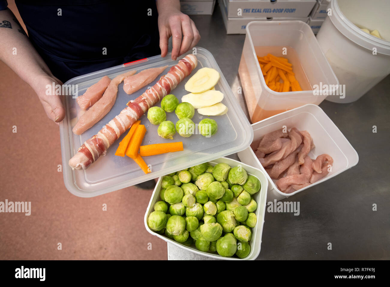 Chelsea McGowan prepares a Christmas dinner for deep frying at Dunkeld ...