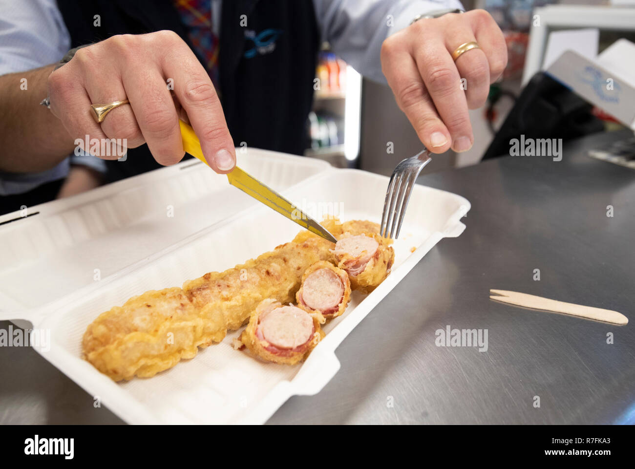 Deep fried fish sausage hi-res stock photography and images - Alamy